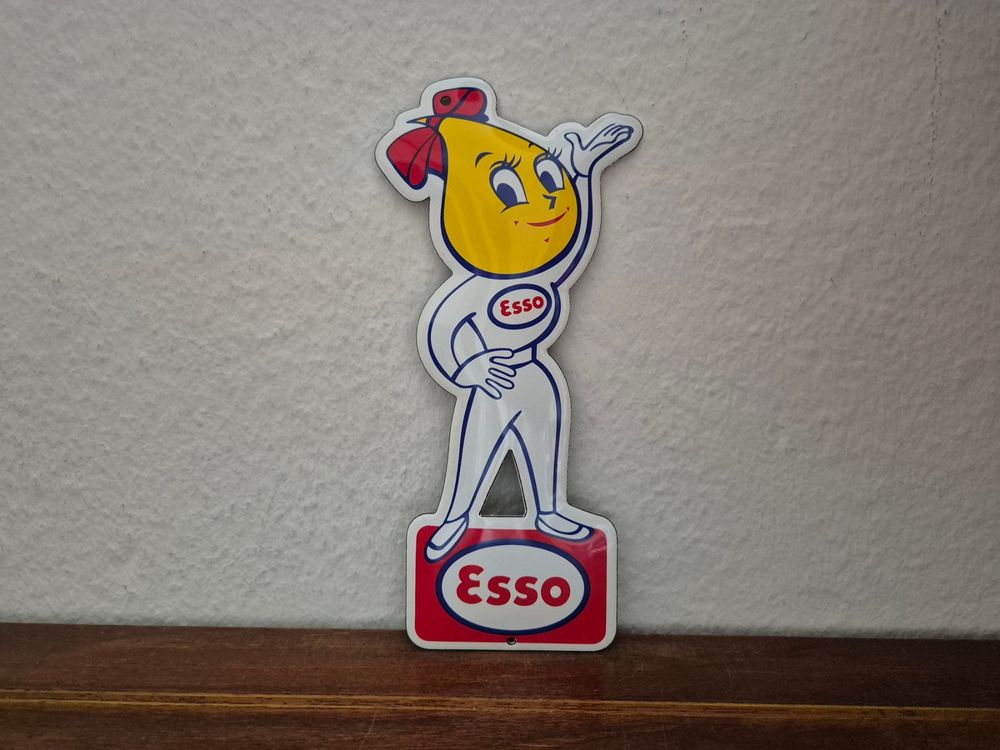 Emailschild Esso Tankstelle Tanksäule Emaille Schild Reklame | Kaufen ...