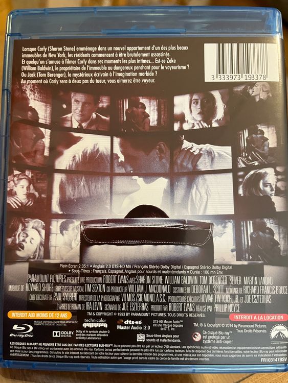 Sliver (1993, Blu-ray, Sharon Stone, W. Baldwin, thriller) | Kaufen auf ...