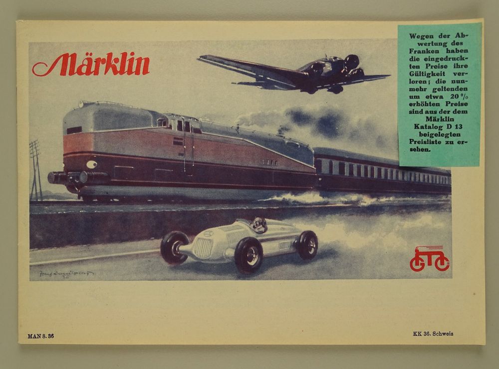MÄRKLIN KATALOG 1936, SCHWEIZER PREISE, NEUDRUCK? (Gebraucht) in Grüningen für CHF 10 – mit ...