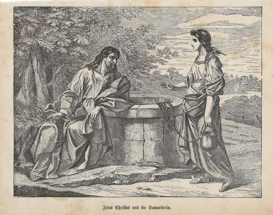 Holzstich 1864 - Jesus & Samariterin | Kaufen auf Ricardo