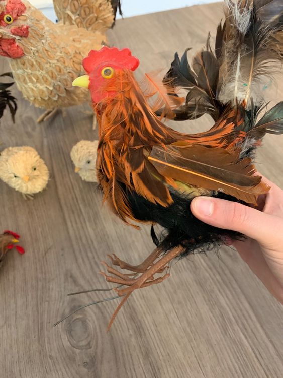 Paket Stroh Hahn Hühner Figuren Deko Ostern Dekoration (Gebraucht) in ...