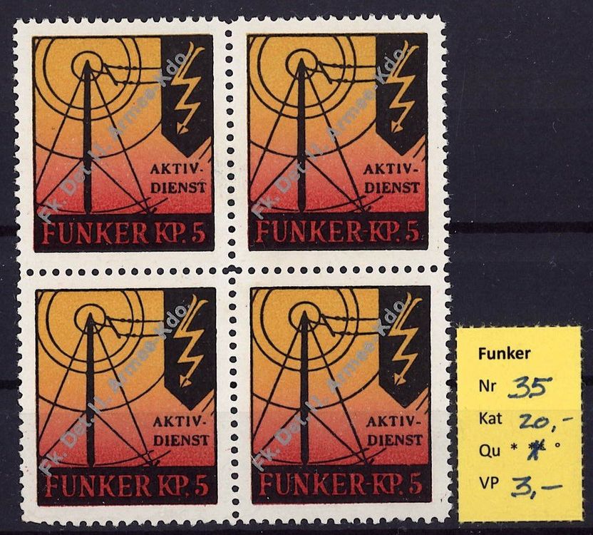Steckkarte II. WK 1939/45 .... Funker (Gebraucht) in Bazenheid für CHF ...