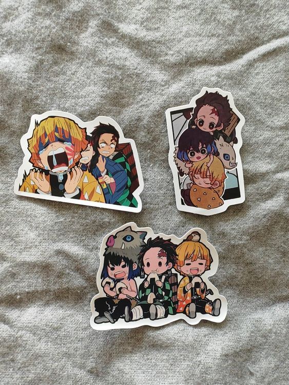 Tanjiro, Inosuke & Zenitsu stickers "Demon Slayer" (Neu (gemäss ...