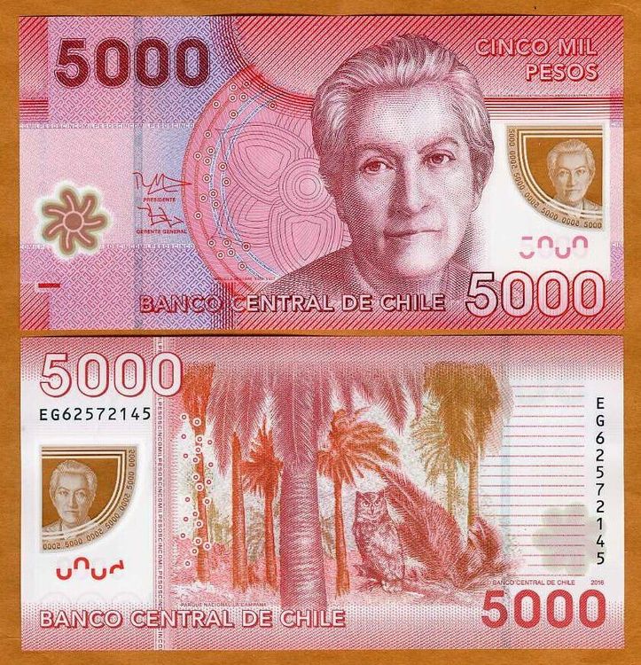 5000 Pesos Chilie UNC (Neu und originalverpackt) in Auw für CHF 12.9 ...