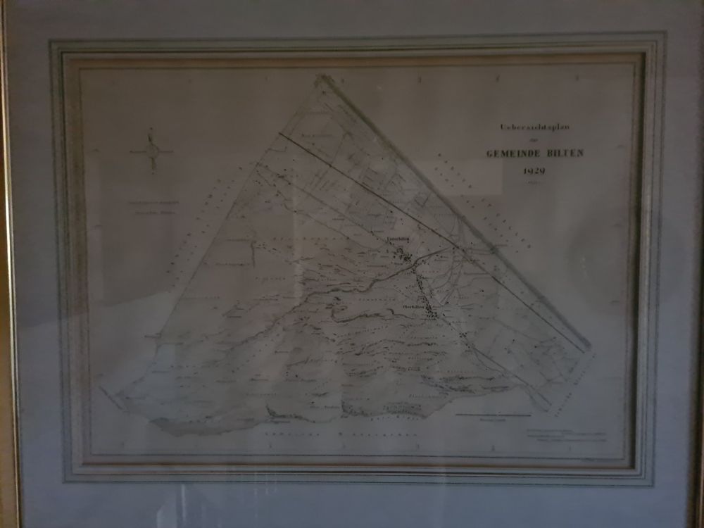 Bilten GL 1929 Gemeindeplan Goldrahmen (verglast+gerahmt) (Neu (gemäss ...