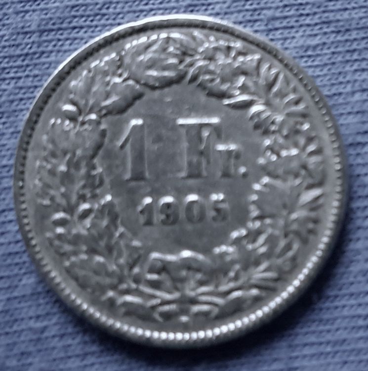 1 Franken 1905 uralte sehr rare schöne Silbermünze (Gebraucht) in Camignolo für CHF 3.5 – mit ...