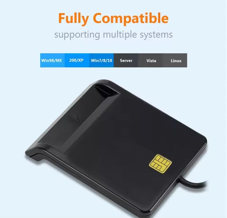 USB 2.0 Smart Card Reader für Windows/Linux – Neu! (Neu und ...