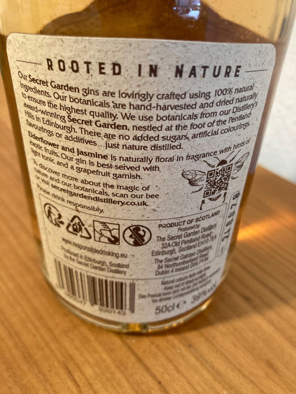 Secred Garden Edelflower & Jasmine Gin (50 cl) (Neu und ...