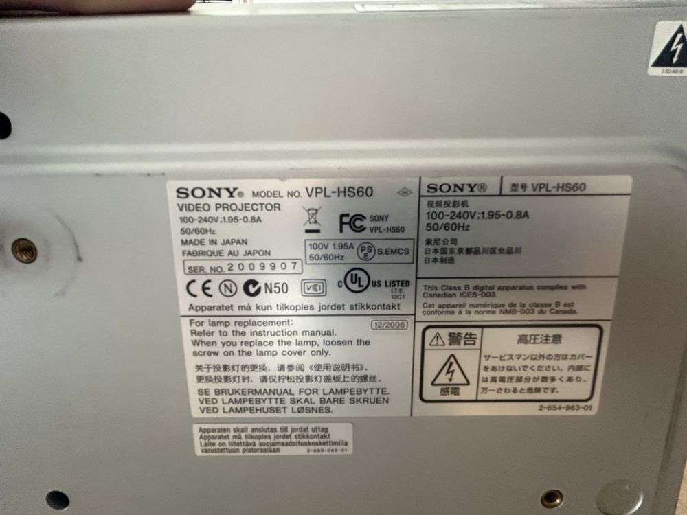 Sony VPL HS50 Projektor (Gebraucht) in altishofen für CHF 70 – nur ...