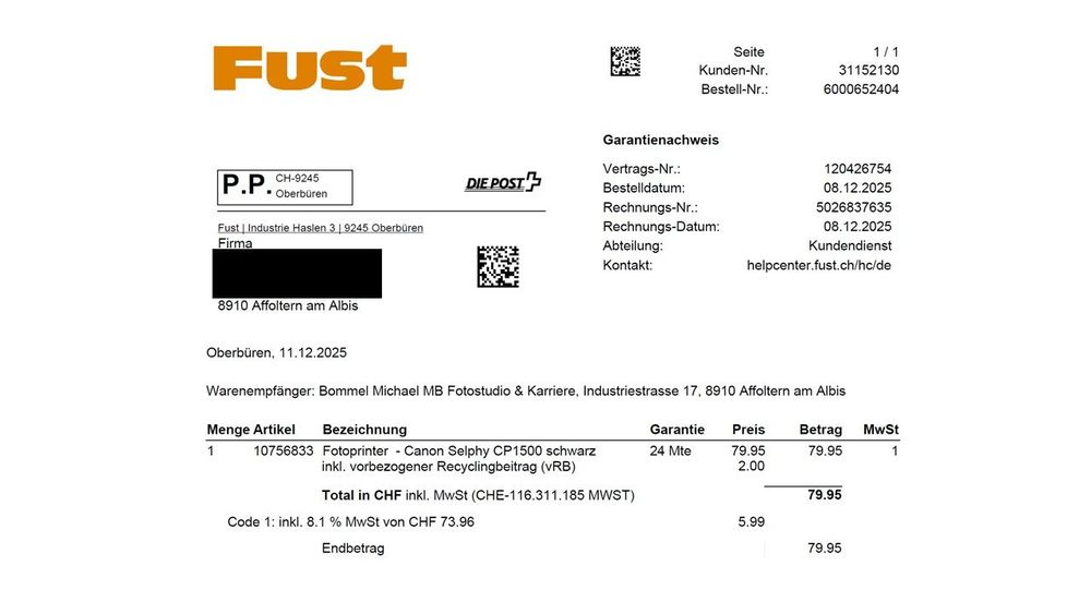 Canon SELPHY CP1500 (Defekt) in Affoltern am Albis für CHF 1 – mit ...