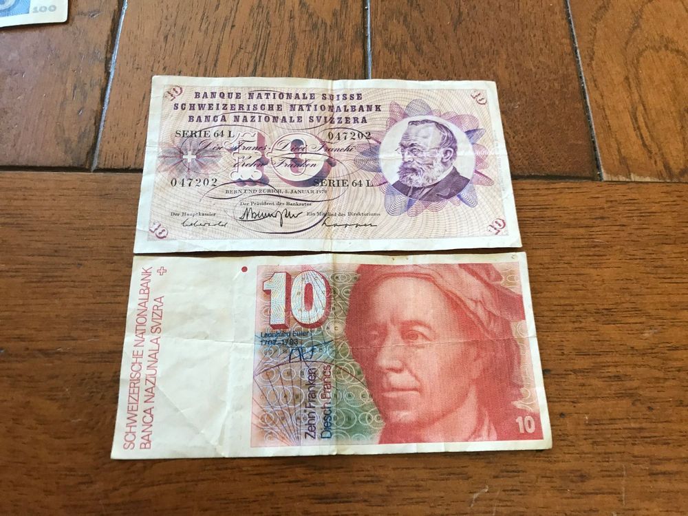 Billet suisse 10fr 5.01 1970 banknoten (Gebraucht) in Lajoux JU für CHF ...
