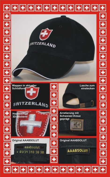 Baseball Cap Schweiz Switzerland schwarz (Neu und originalverpackt) in ...