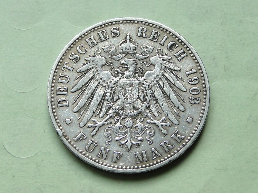 Deutsches Reich - 5 Mark 1903 Silber Wilhelm II Preussen (Gebraucht) in Killwangen für CHF 36 ...