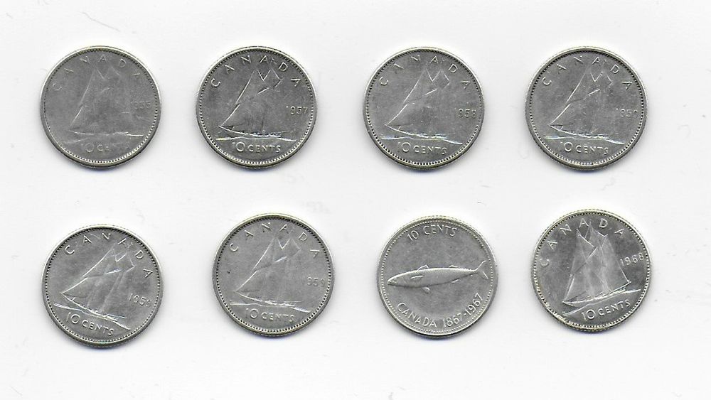 8 x 10 Cents Silber Canada (Gebraucht) in Grabs für CHF 4 – mit ...