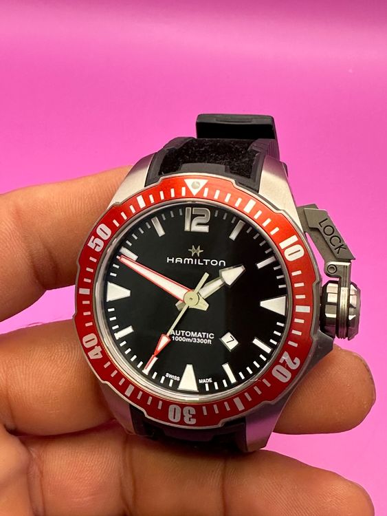 HAMİLTON KHAKI NAVY FROGMAN AUTOMATIK TITANIUM 46 MM LÄUFT (Gebraucht ...