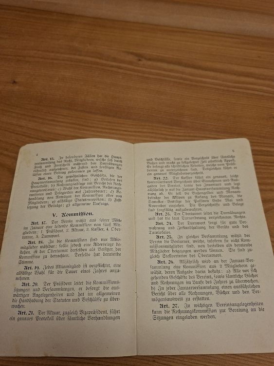 Statuten für den Turnverein Bütschwil St.Gallen 1908 Heft (Gebraucht ...