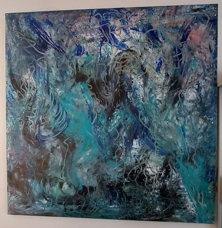 Gemälde, moderne Kunst, Unikat von mir selbstgemalt 80×80 (Neu (gemäss Beschreibung)) in Riehen ...