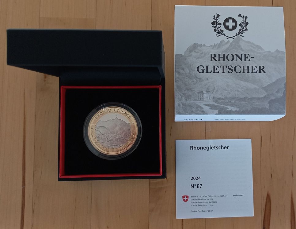 2024 Rhonegletscher 10 Fr. BIC mit Künstlerzertifikat Nr.87 (Neu und originalverpackt) in ...