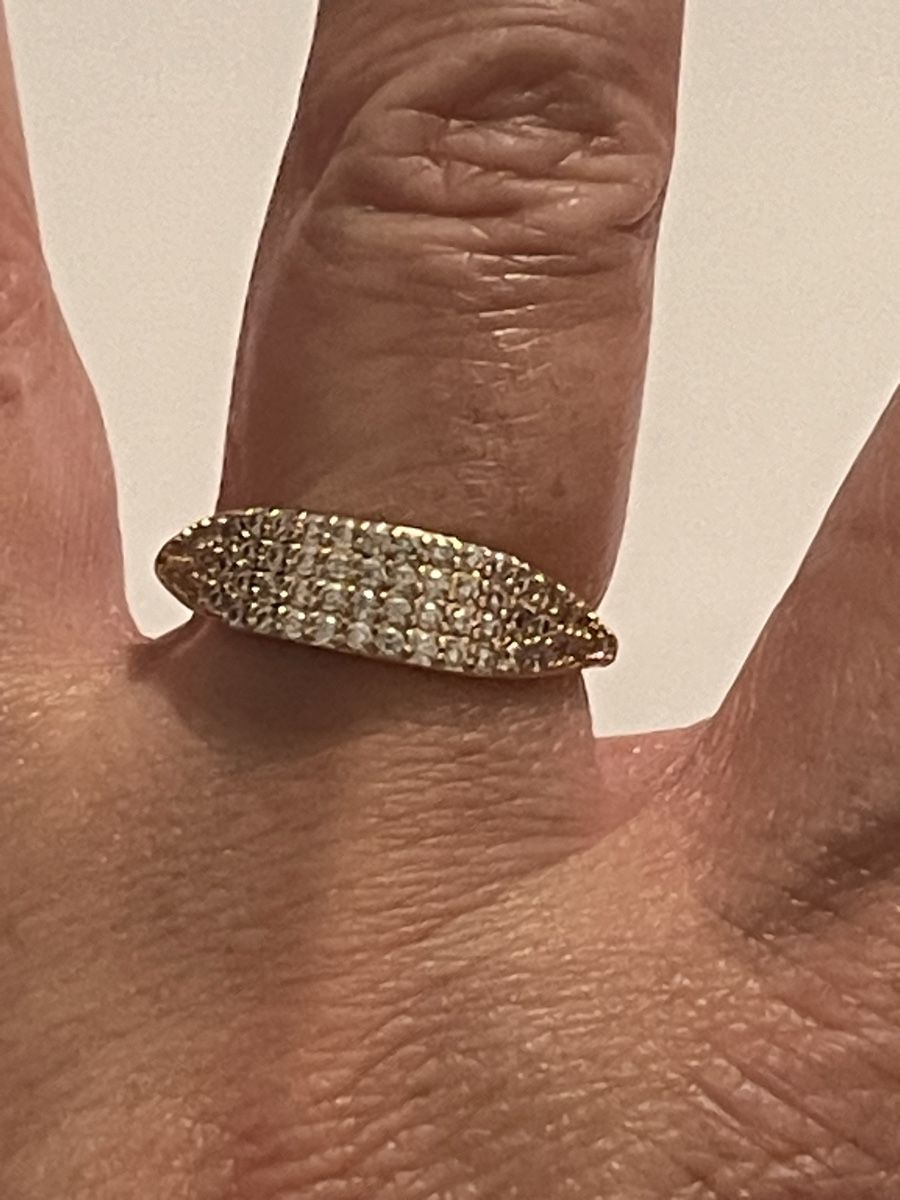 Jolie bague plaquée 54 sertie 3 rangées pierres moissanit (Neuf (Voir ...