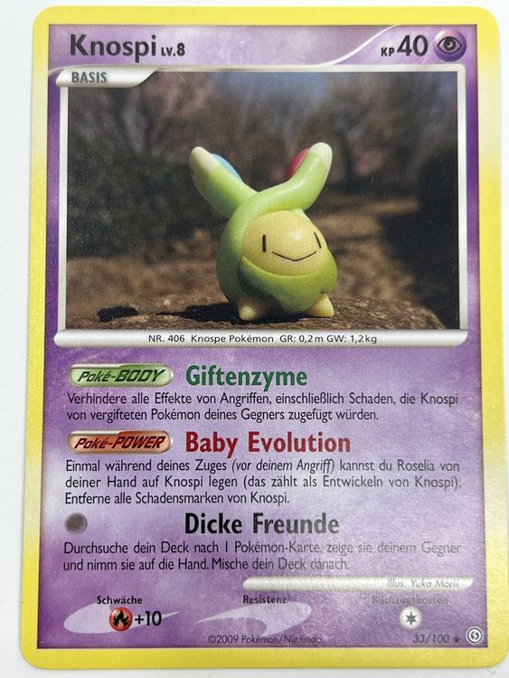 Knospi lv.8 Pokemon Karte 33/100 guter Zustand! | Kaufen auf Ricardo