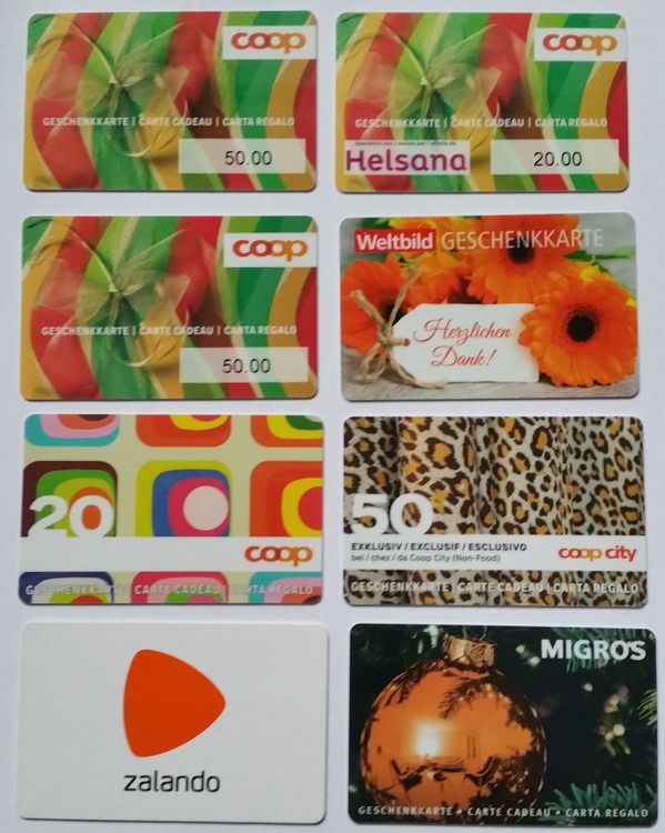Diverse Geschenkkarten Coop, Weltbild, Migros (Gebraucht) in Matzingen für CHF 1 – mit Lieferung ...