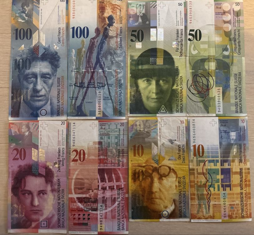 Echte schweizer Banknoten 8 Serie (Gebraucht) in Burgdorf für CHF 520 ...