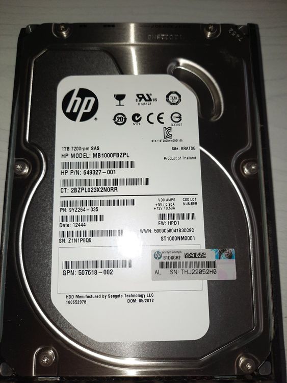 HP 6G DP 7.2K SAS MDL 1TB Hotswap Disk 3.5" (Gebraucht) in Böbikon für ...