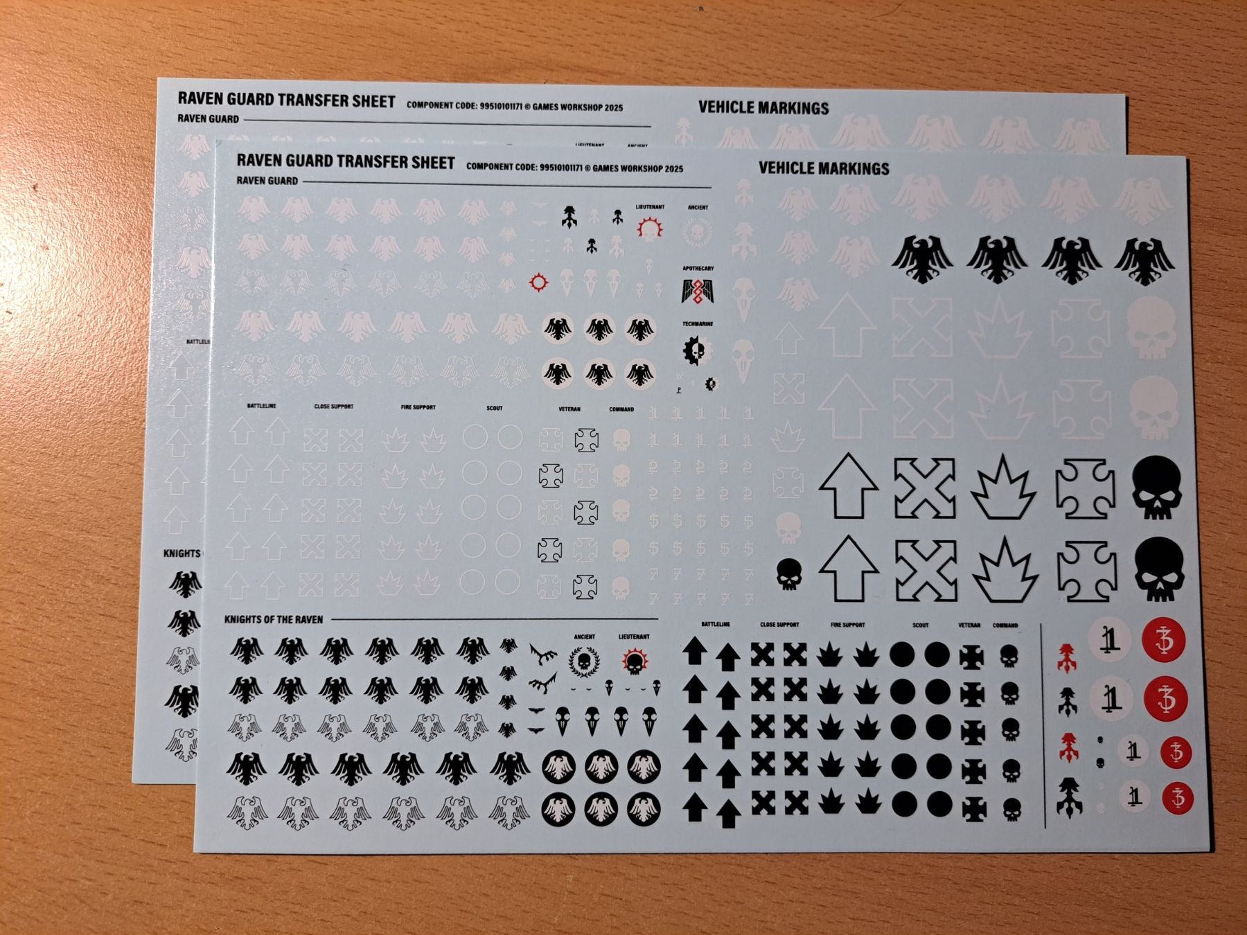 Warhammer 40k Space Marines Raven Guard Transfer Sheet 2x (Neu (gemäss ...