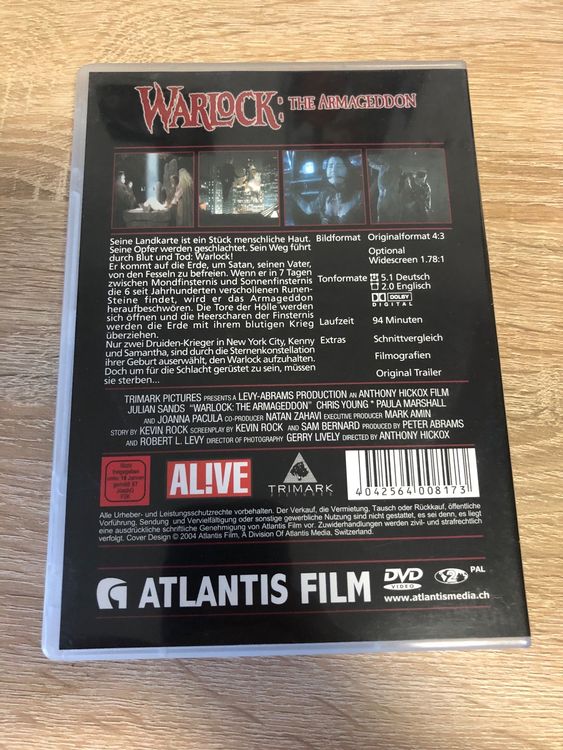 Warlock the Armageddon Julian Sands DVD uncut deutsch (Gebraucht) in Gasel für CHF 3 – mit ...
