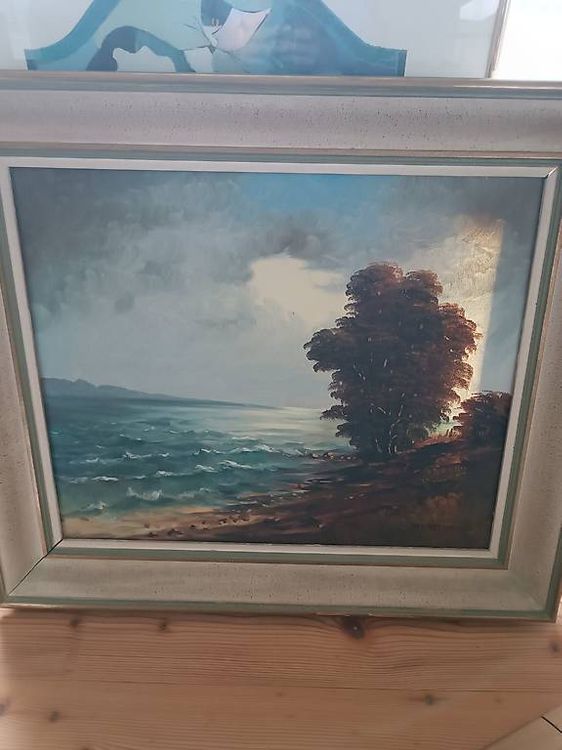 Gemälde Meer Landschaft Vintage Retro mit Rahmen | Kaufen auf Ricardo