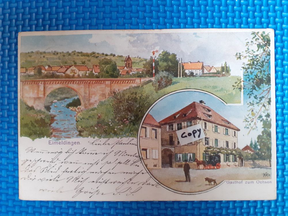 Eimeldingen Gasthof Ochsen gel. 1902 AK (Gebraucht) in Küssnacht am ...