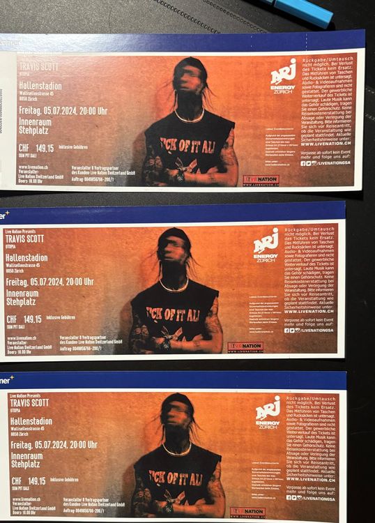2x Travis Scott Tickets Zürich Stehplätze | Kaufen auf Ricardo