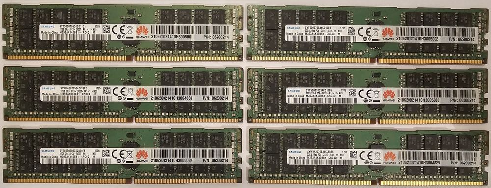 6 Stk. Samsung Server Ram 32GB 2Rx4 PC4 - 2400T-RA1-11-MC0 (Gebraucht) in Benglen für CHF 67 ...