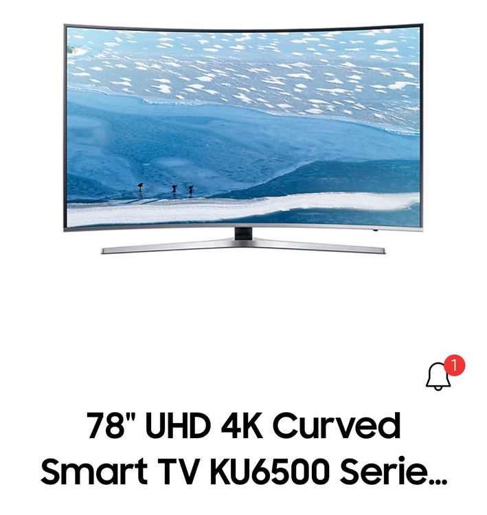 Samsung 78" Curved UHD 4K Smart TV KU6500 DEFEKT! (Defekt) in Wetzikon ...