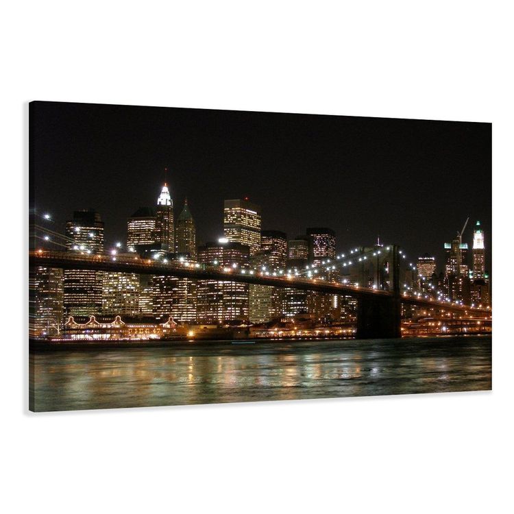 Leinwand 120x80cm Leinwandbild Bild Wandbild NY Nacht 2D (Neu und originalverpackt) in Wallenwil ...