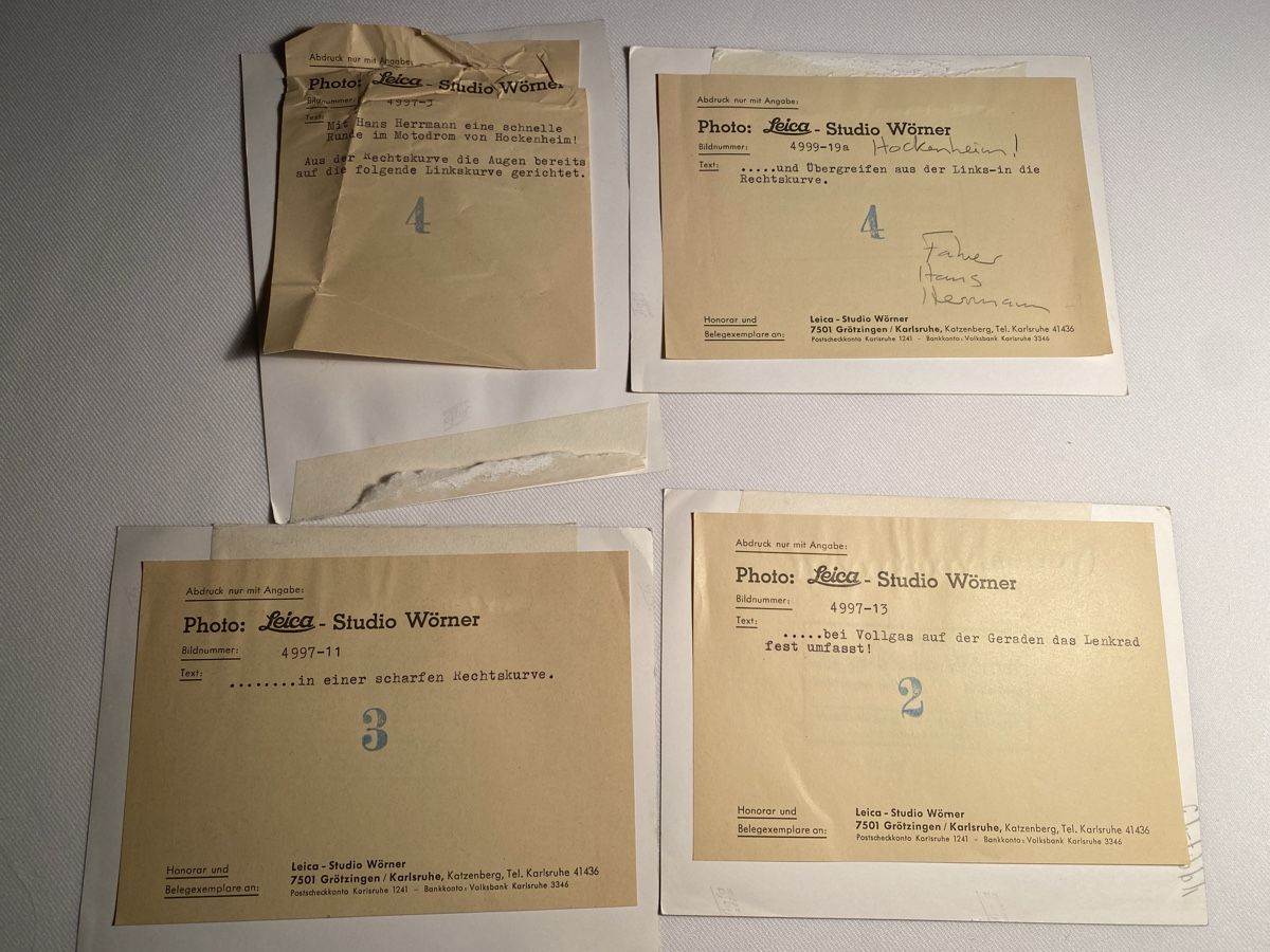 4 Originalaufnahmen von Hans Herrmann Hockenheim Porsche 906 (Gebraucht ...