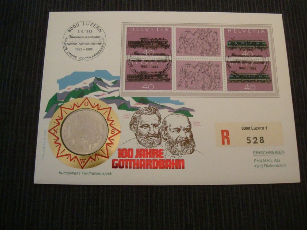 Numisbrief - 100 Jahre Gotthardbahn - 1982 (Gebraucht) in Neuenegg für CHF 6.8 – mit Lieferung ...