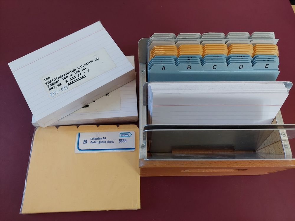 alte Karteikarten-Box aus Holz (Gebraucht) in für CHF 11 – mit ...