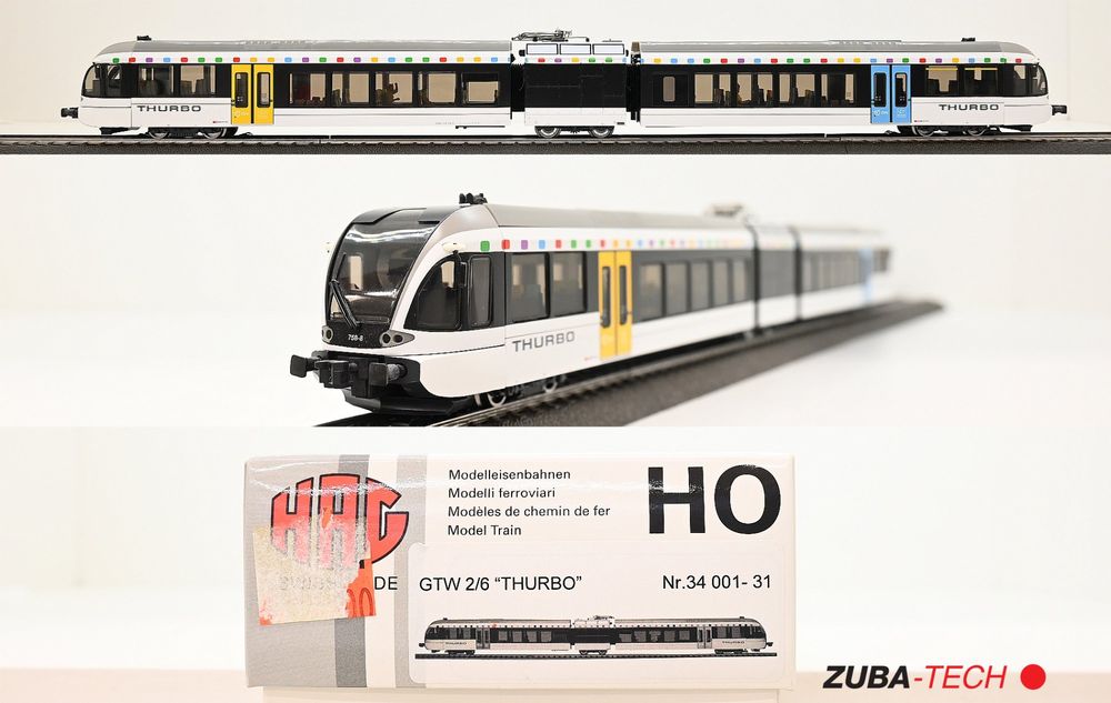 HAG 34001-31 E-Triebzug GTW 2/6 Thurbo H0 WS Digital mit OVP (Gebraucht ...