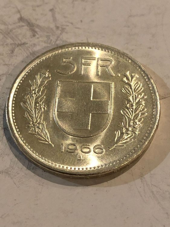 Schweiz 5 Franken 1966 Silber Rar vorzüg (Gebraucht) in Flumenthal für CHF 10.7 – mit Lieferung ...