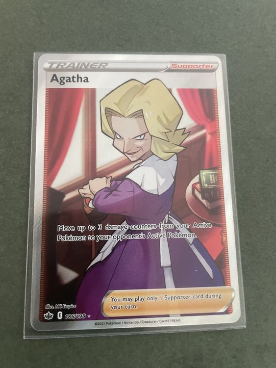 Pokemon Agatha Trainer Fullart 186/198 Chilling Rain EN (Neu (gemäss ...