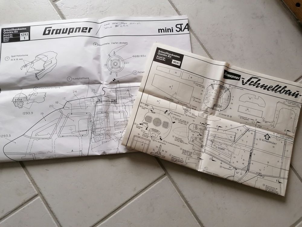 2x Baupläne Graupner Piper PA18 Super Cub Mini Star Ranger (Gebraucht ...