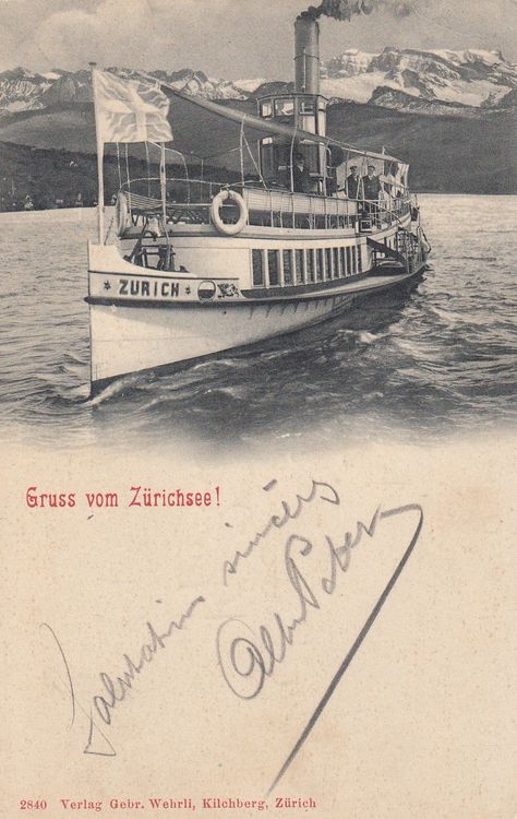 Zürich ZH - Dampfschiff "ZÜRICH" um 1906 (Gebraucht) in Niedergesteln für CHF 5.3 – mit ...