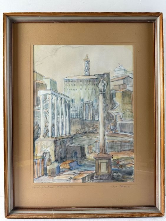 Aquarell Rom Forum Romanum signiert | Kaufen auf Ricardo