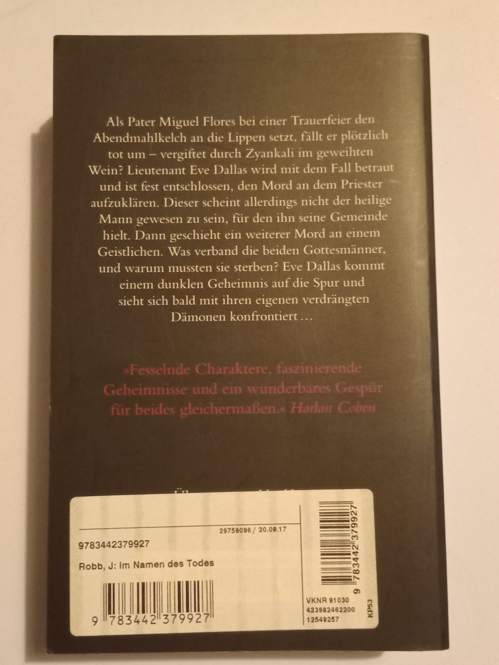 Taschenbuch - J.D. Robb - IM NAMEN DES TODES - wie neu (Neu (gemäss ...