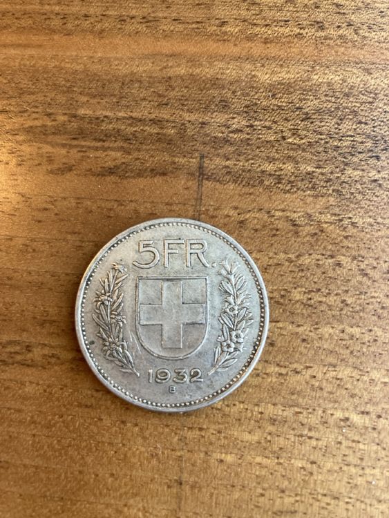 Silbermünze 5 Franken 1932 B (Gebraucht) in Zürich für CHF 15 – mit Lieferung auf Ricardo kaufen