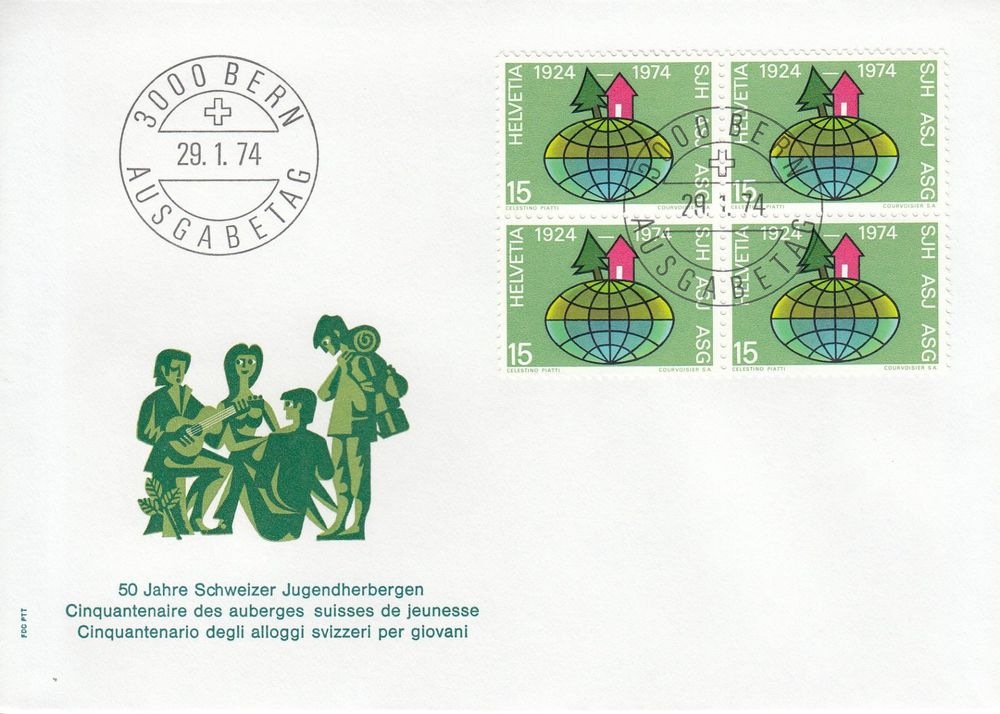 1974 Schützen WM 100 Jahre SATUS 50Jahre Jugi 3FDC 4er Block | Kaufen ...
