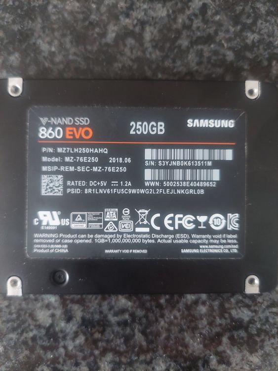 Samsung 860Evo 250GB SSD | Kaufen auf Ricardo