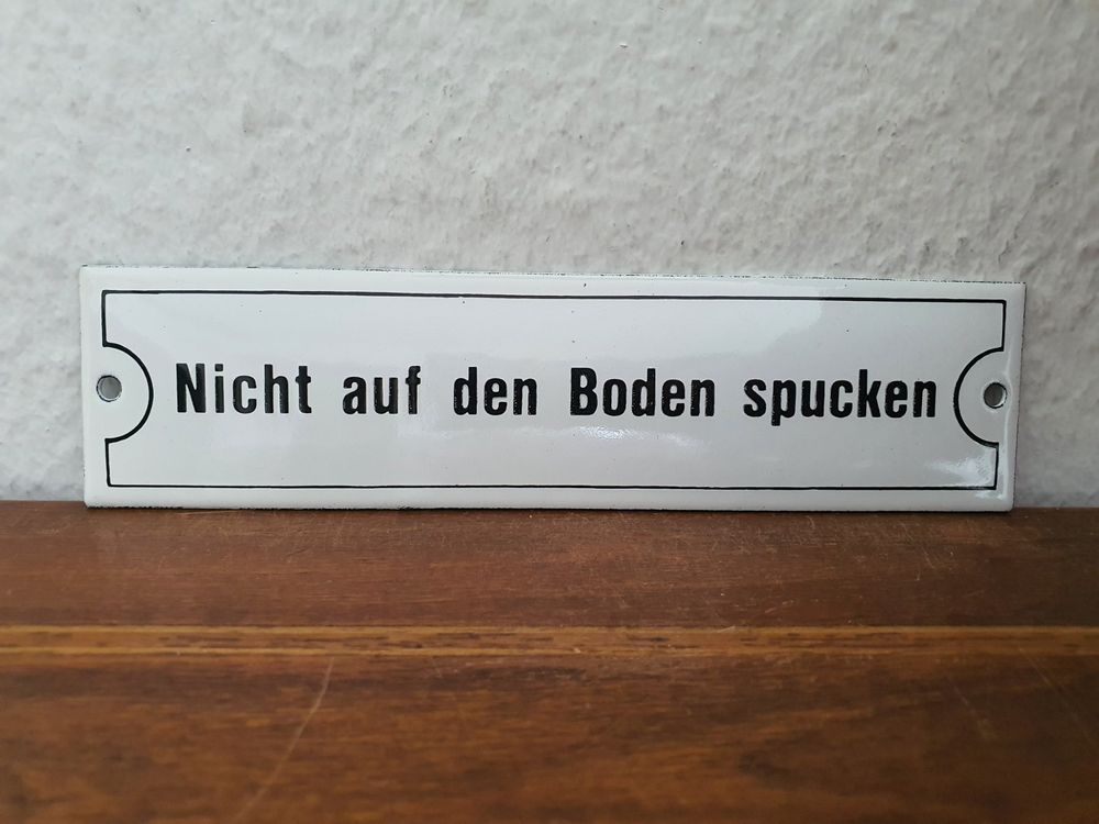 Emailschild Verboten spucken Bahn Zug Tram Emaille Schild (Neu (gemäss Beschreibung)) in ...