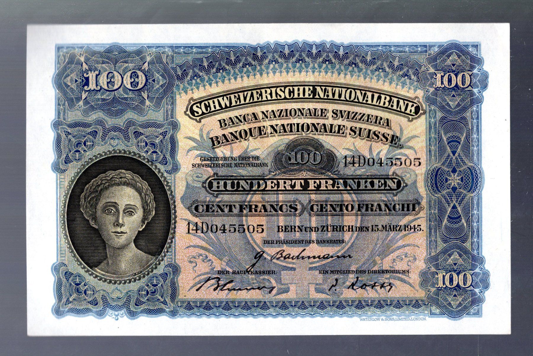 Schweizer 100 franken 1945 gut zustand (Gebraucht) in Leibstadt für CHF ...